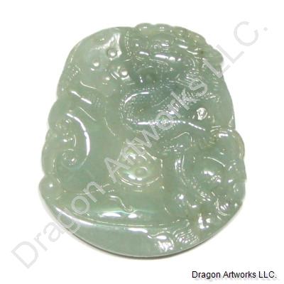 Chinese Carved Jade Dragon Pendant