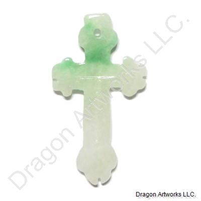 Chinese Jade Cross Necklace Pendant