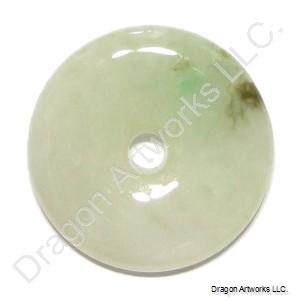 White Green Jade Pi Disc Pendant of High Position